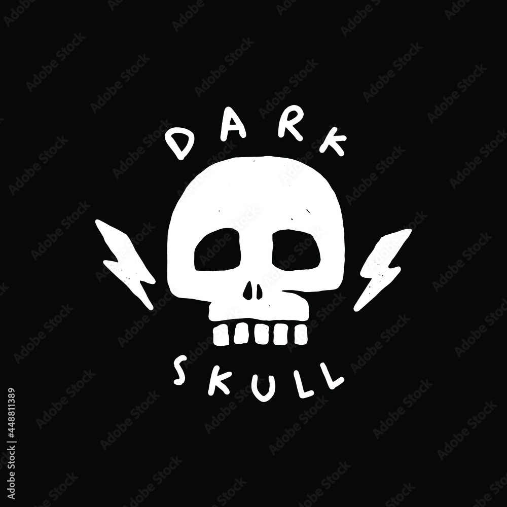 skull head bone icon vector. drawing illustration of a skull with a ...
