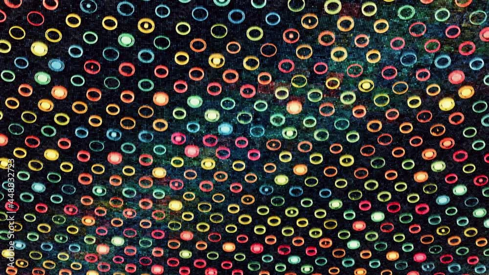 Vídeo do Stock: Moving surface with many small round shaped silhouettes ...