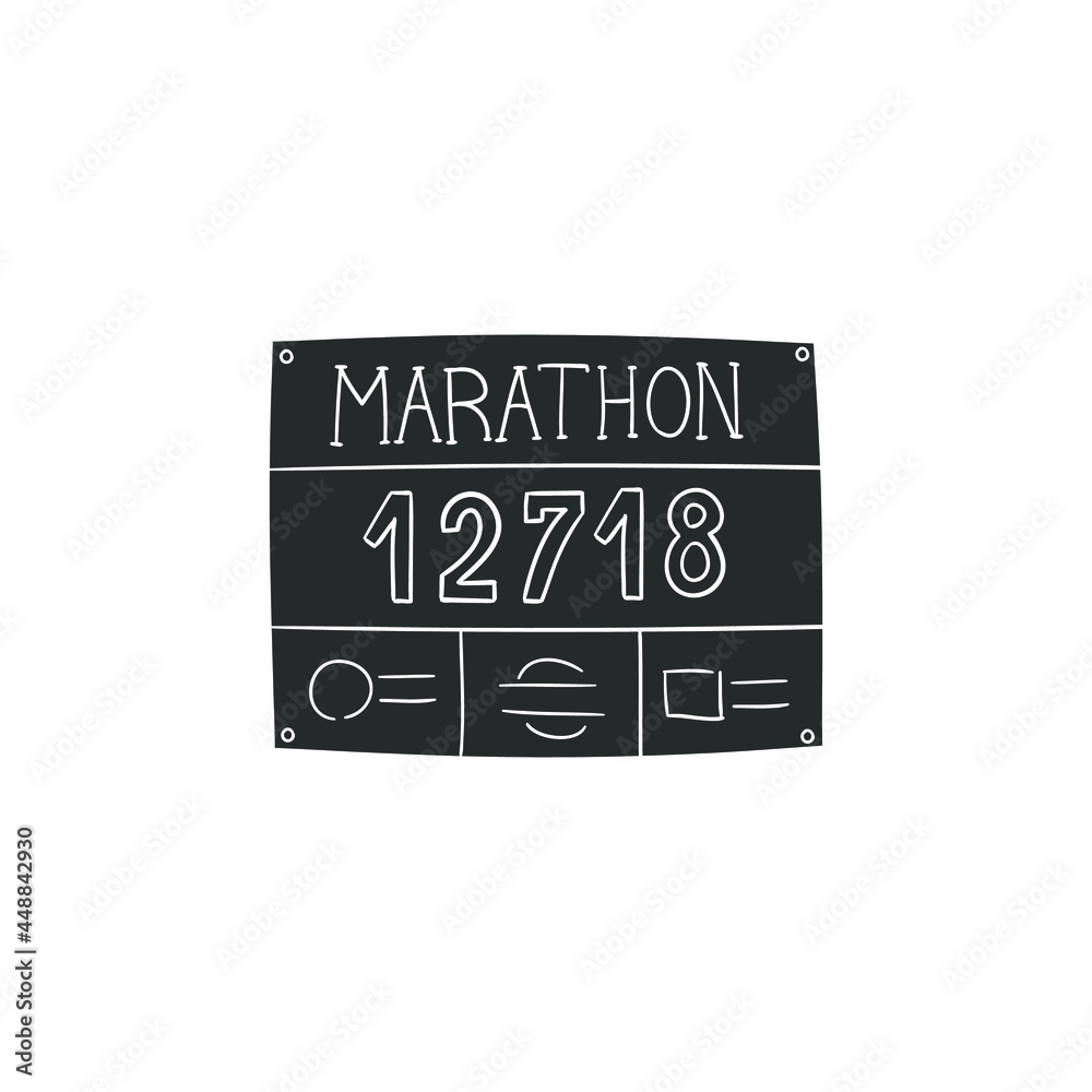 Marathon Identificator Icon Silhouette Illustration. Run Sport Vector ...