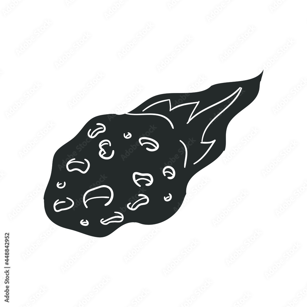 Meteorite Icon Silhouette Illustration. Comet Vector Graphic Pictogram ...