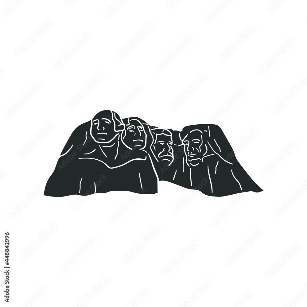 Mount Rushmore Icon Silhouette Illustration. National Mountain Vector ...