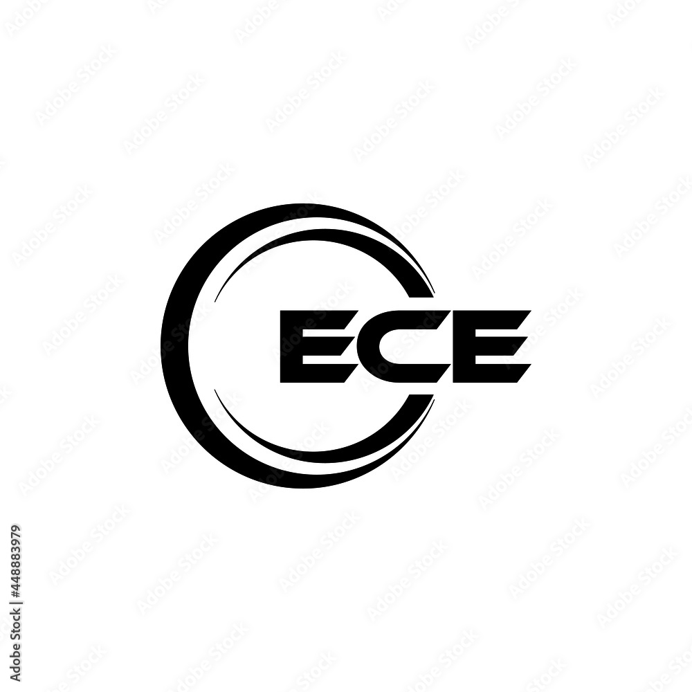 ECE letter logo design with white background in illustrator, vector ...