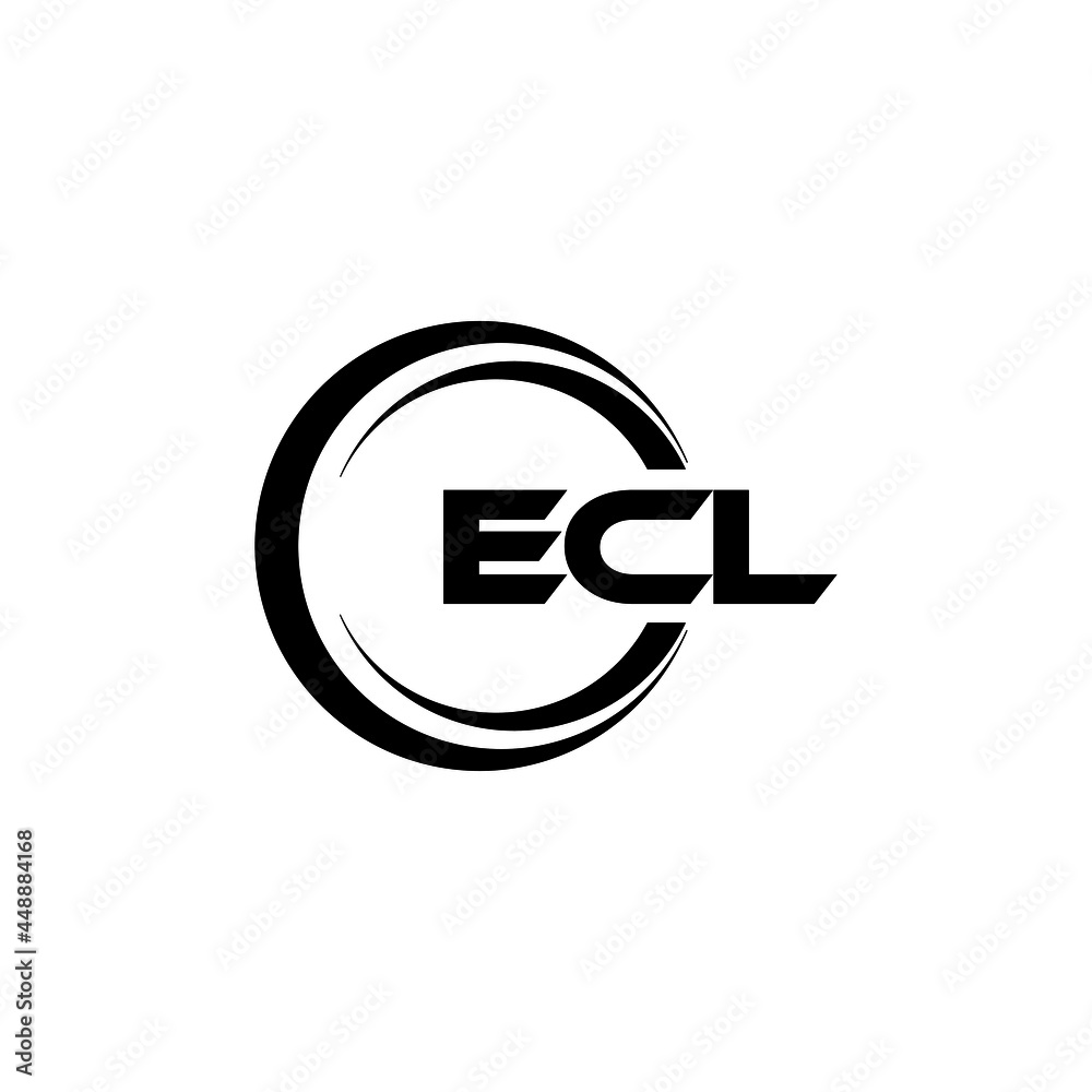 Vetor do Stock: ECL letter logo design with white background in ...