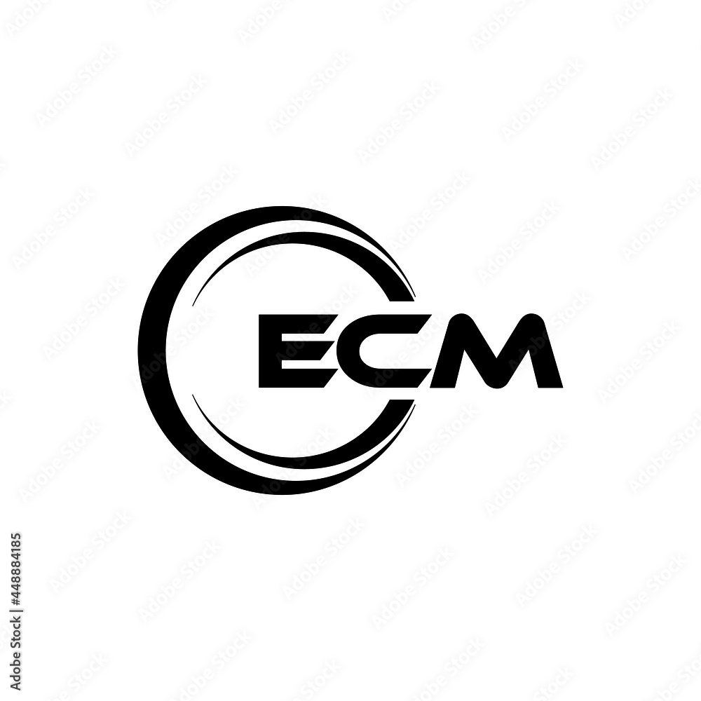 ECM letter logo design with white background in illustrator, vector ...