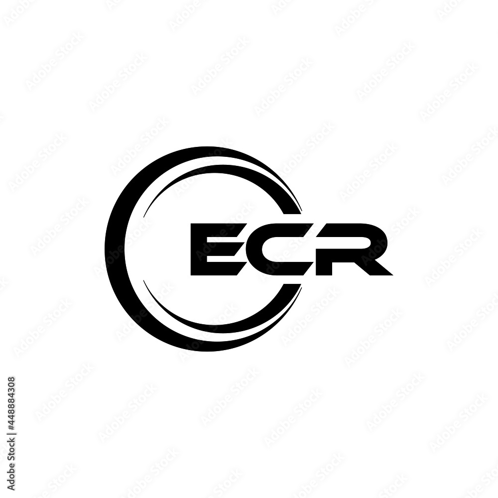 ECR letter logo design with white background in illustrator, vector ...