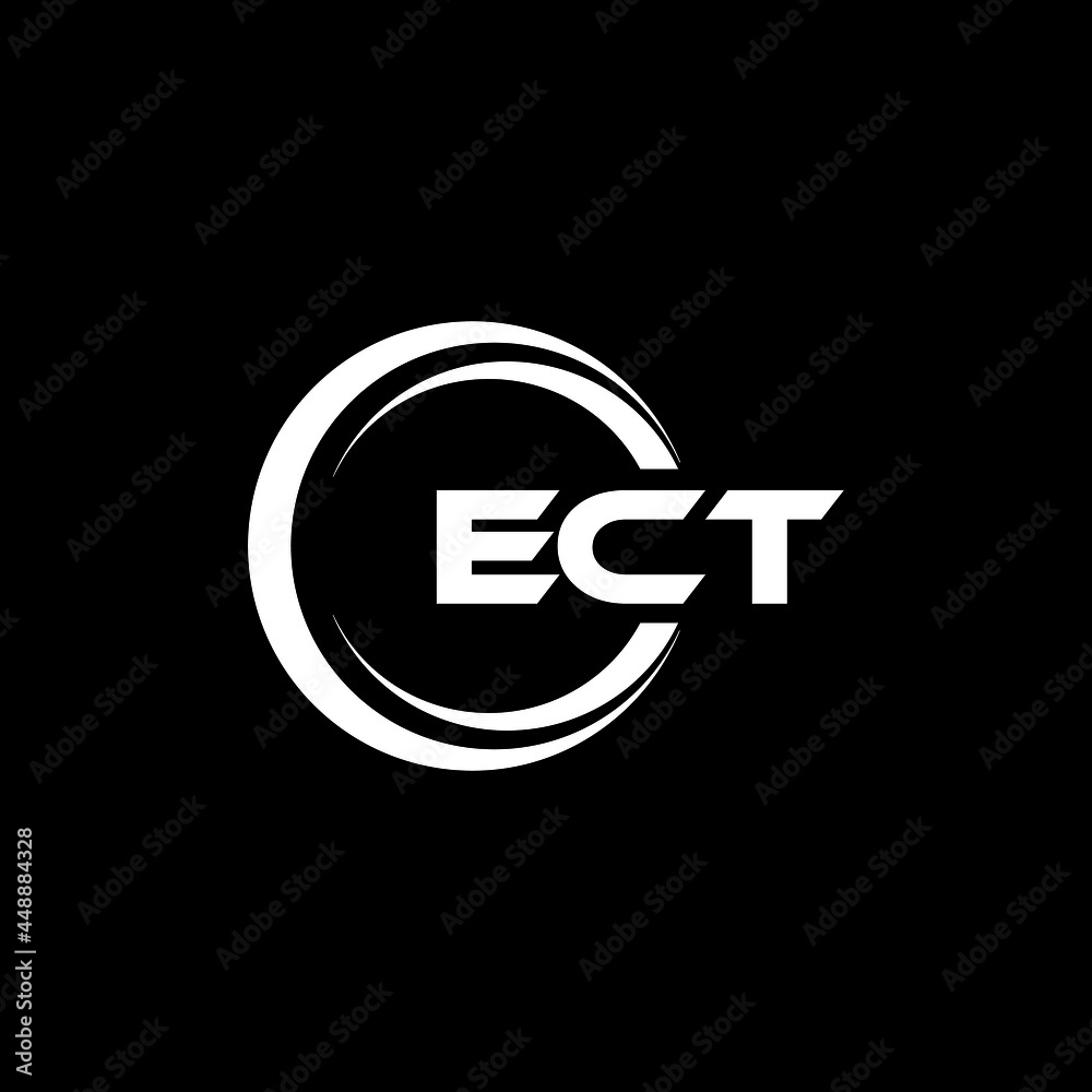 ECT letter logo design with black background in illustrator, vector ...