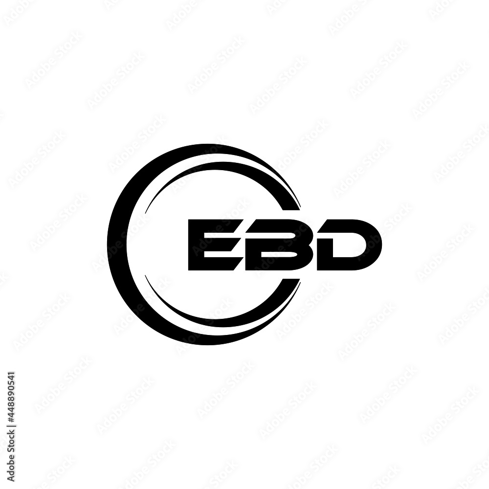 EBD letter logo design with white background in illustrator, vector ...