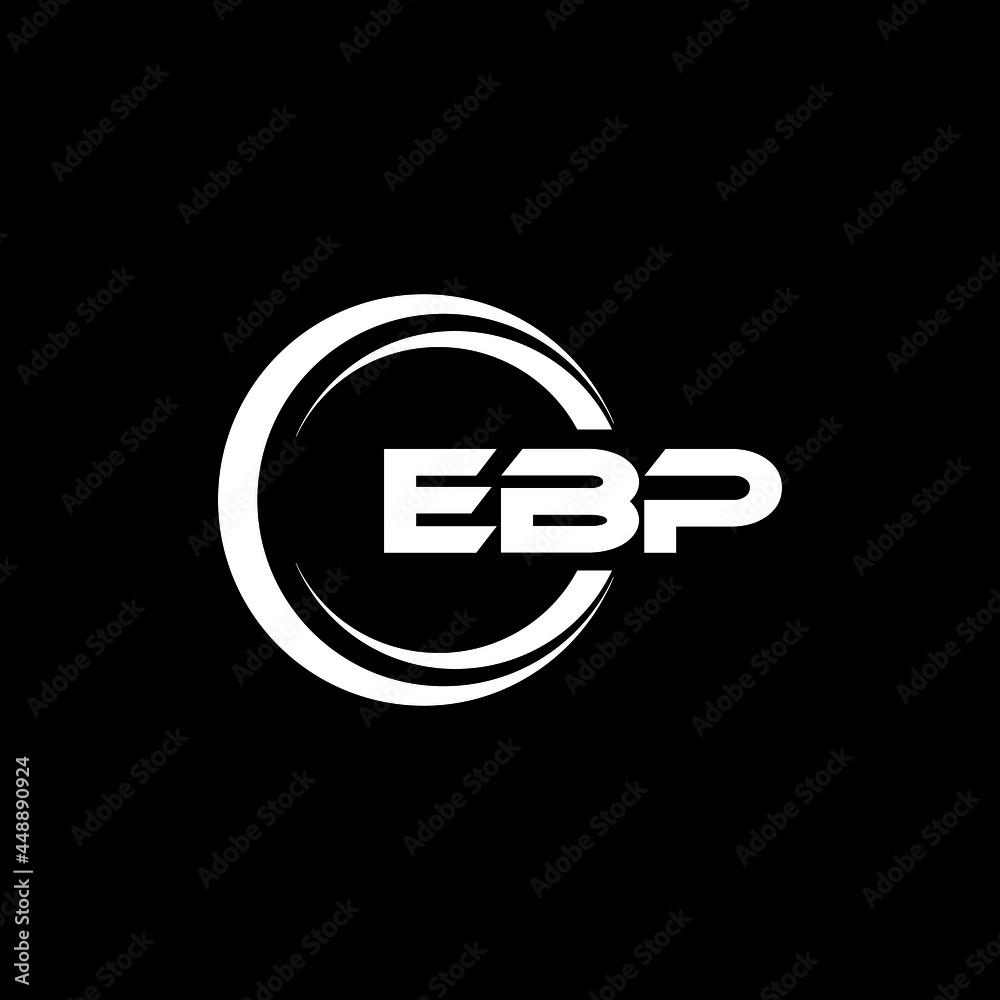 EBP letter logo design with black background in illustrator, vector ...