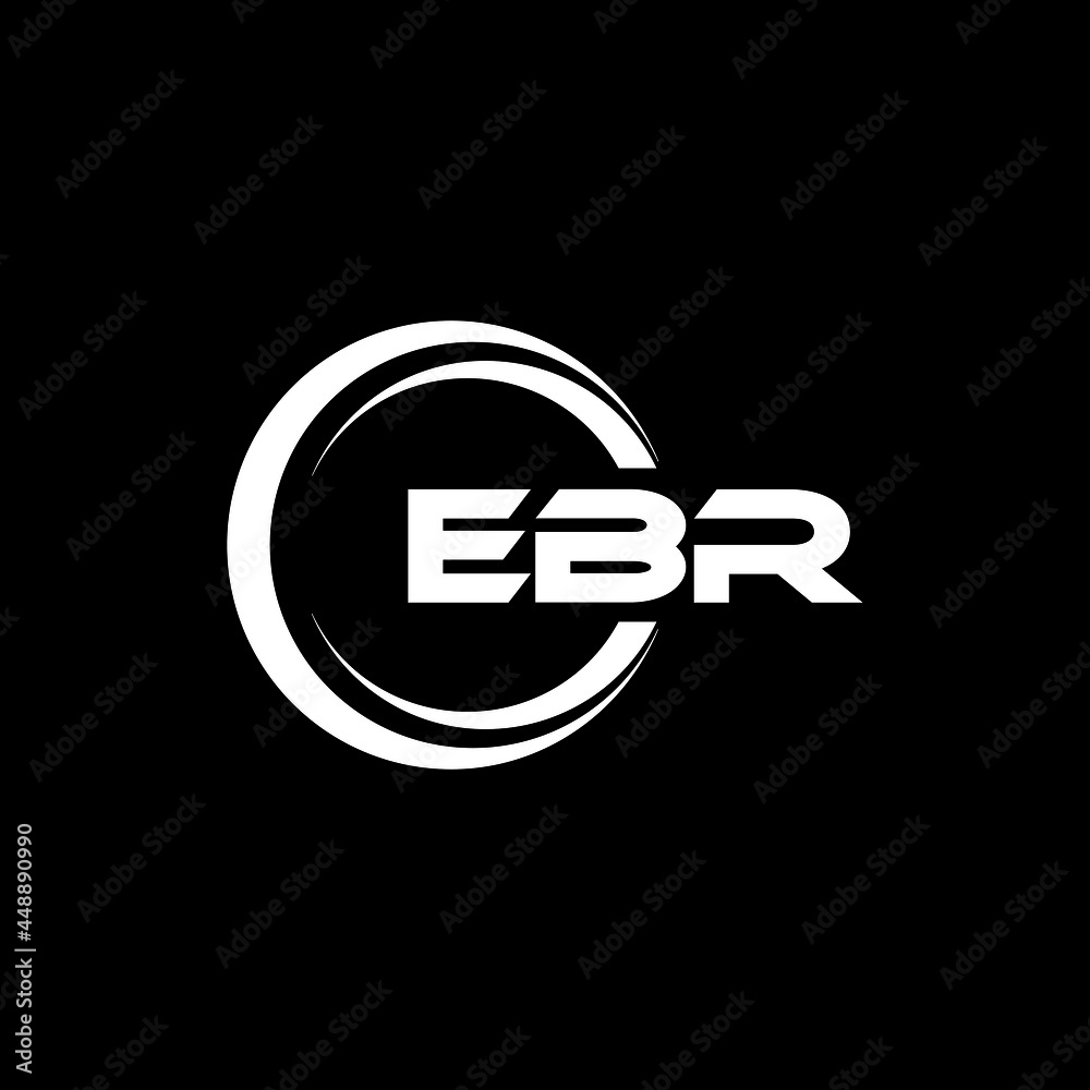EBR letter logo design with black background in illustrator, vector ...