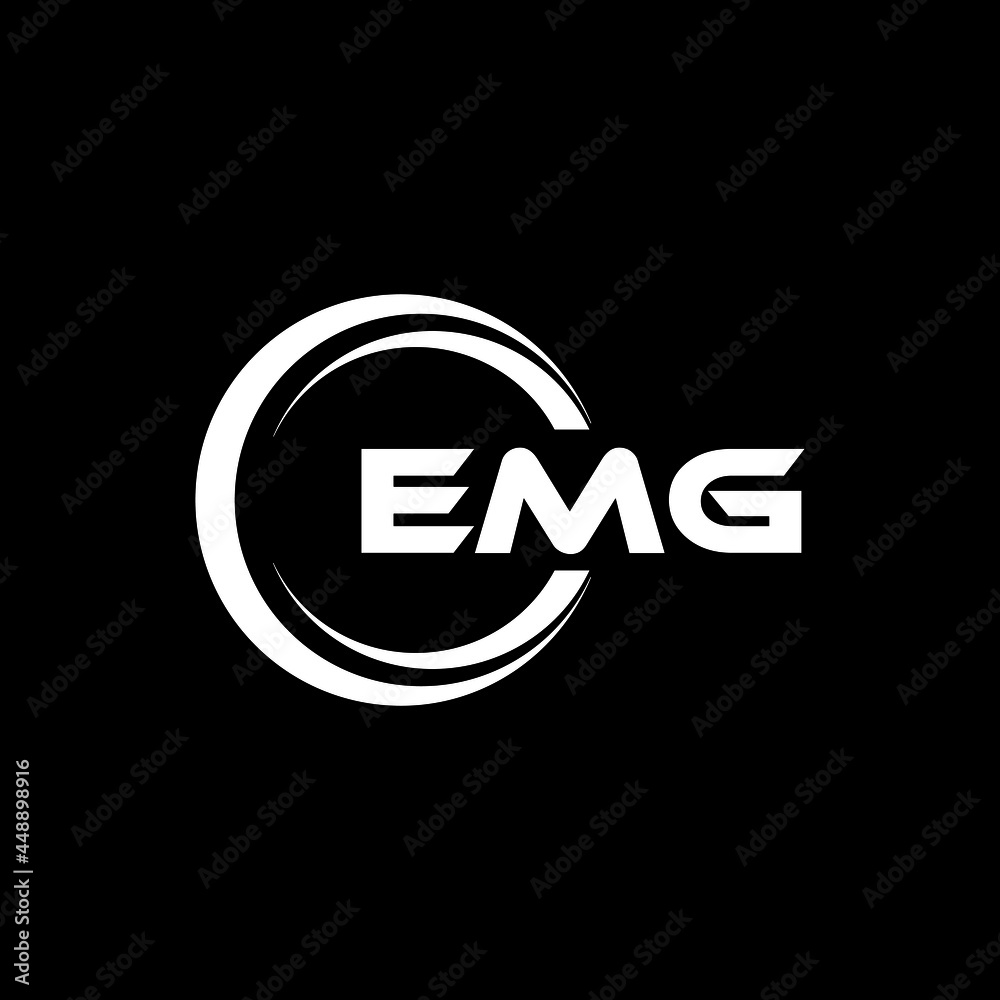 EMG letter logo design with black background in illustrator, vector ...
