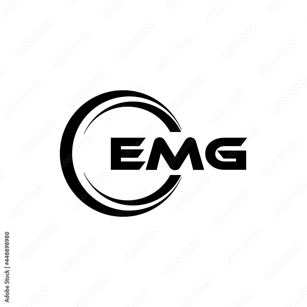 EMG letter logo design with white background in illustrator, vector ...