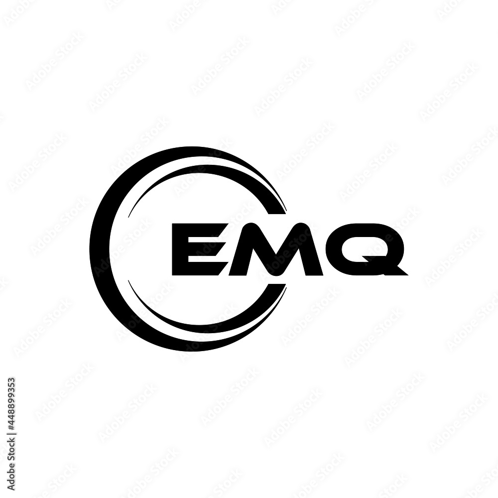EMQ letter logo design with white background in illustrator, vector ...