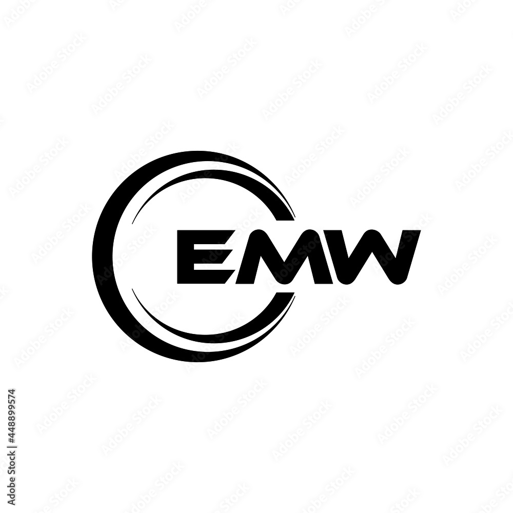 Vecteur Stock EMW letter logo design with white background in ...