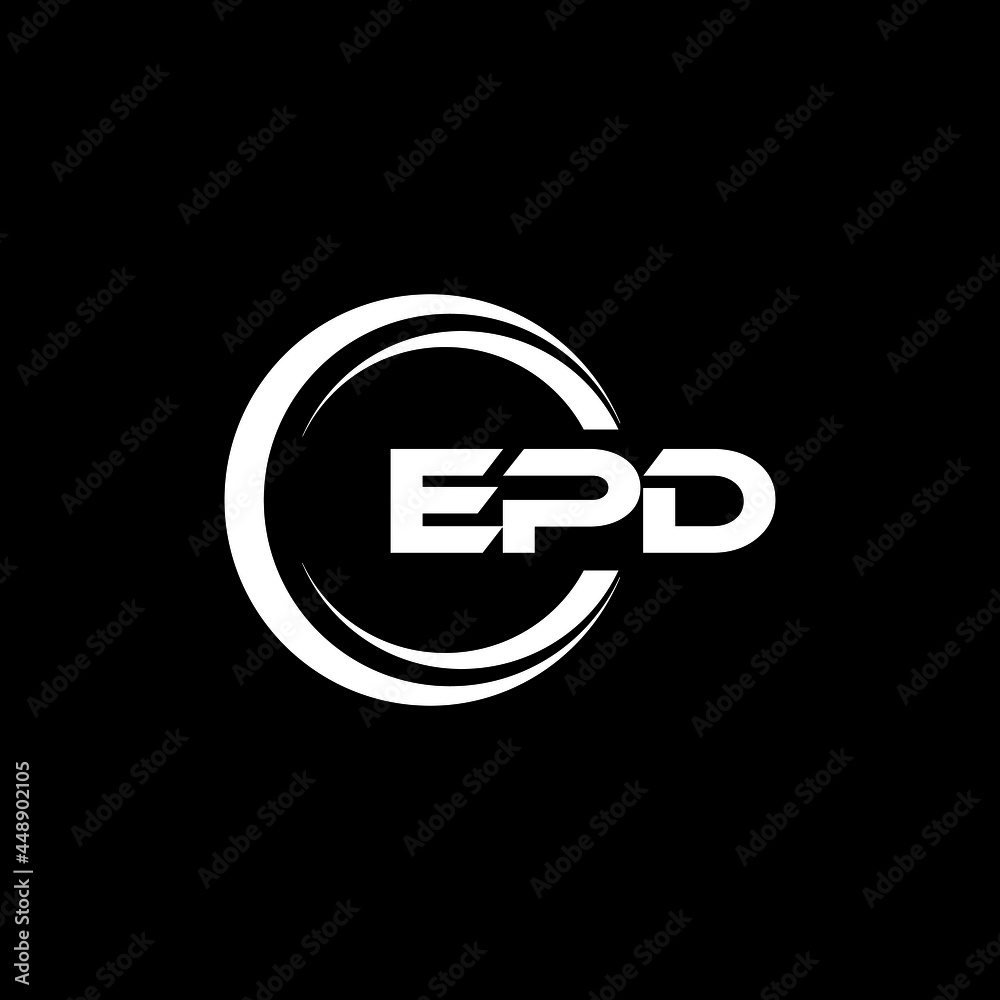 EPD letter logo design with white background in illustrator, vector ...