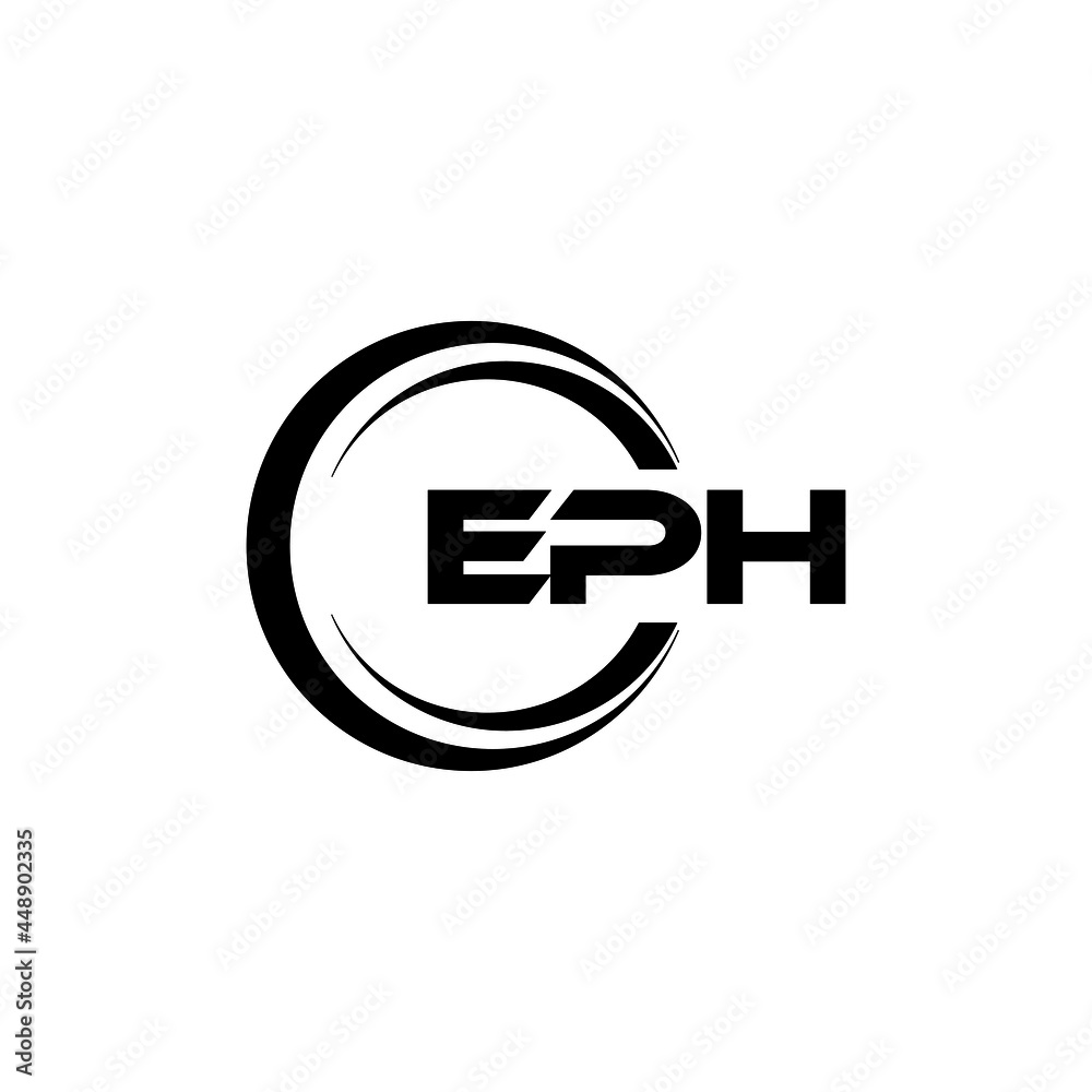 EPH letter logo design with white background in illustrator, vector ...