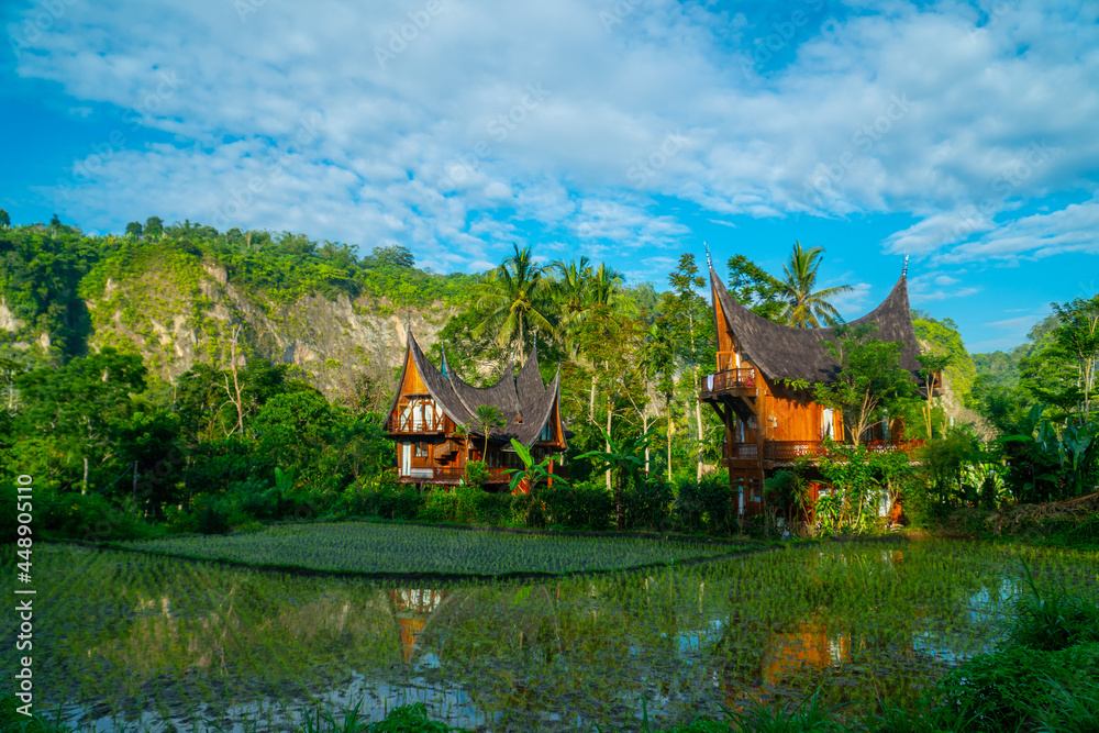 Villa with Minangkabau house or Rumah Gadang style in a beautiful ...