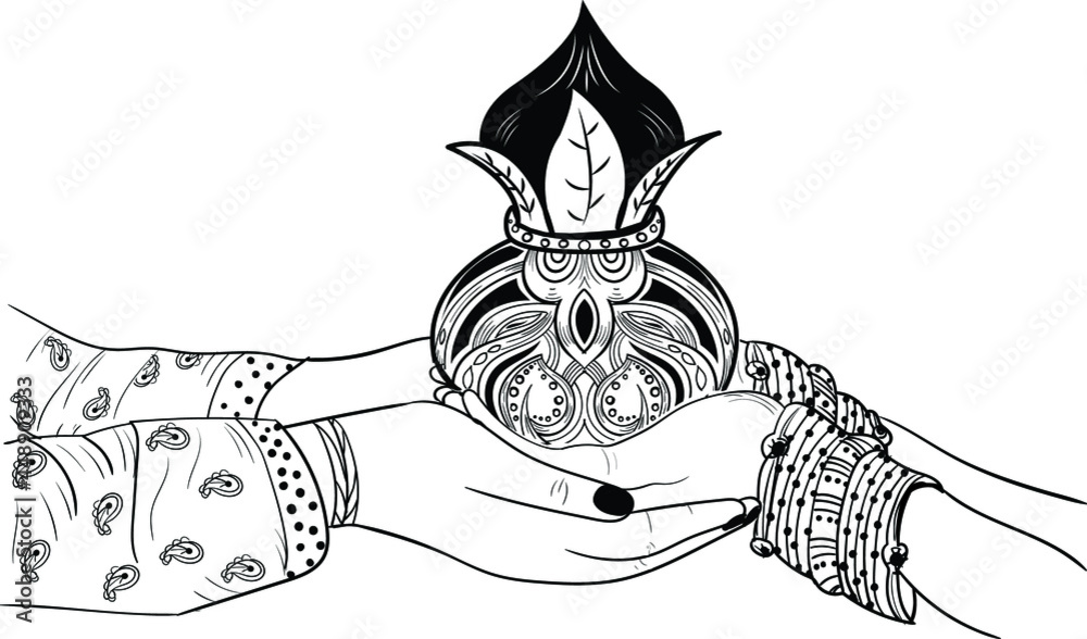 Wedding Kalash Vector