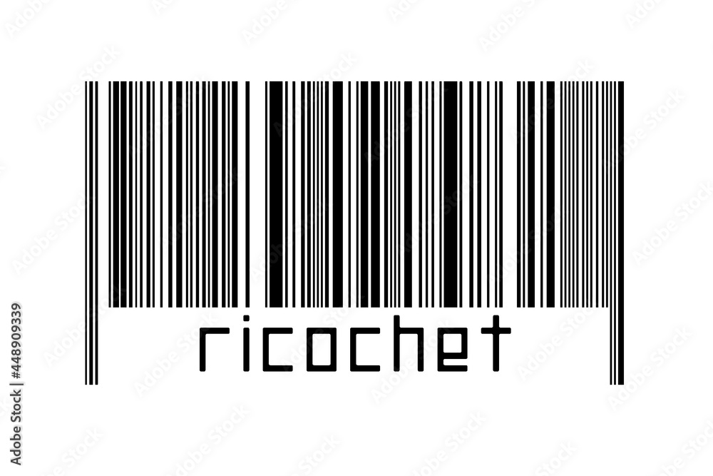 Digitalization concept. Barcode of black horizontal lines with ...