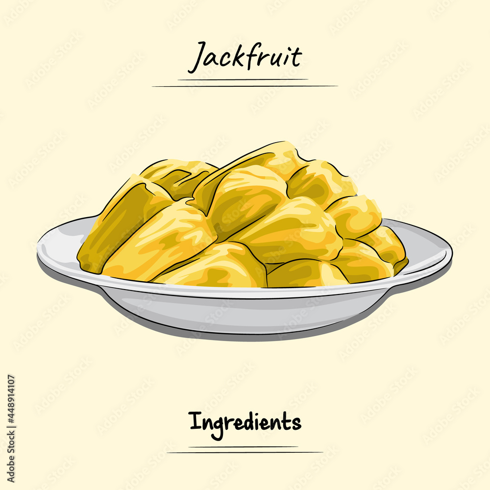 Vetor de Jackfruits Illustration Sketch Dan Vector Style, Traditional ...