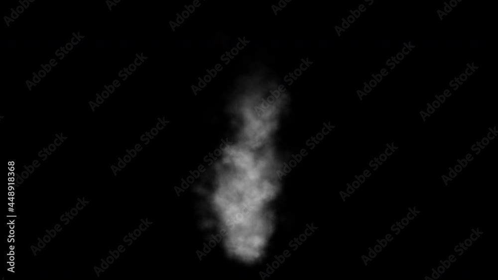 Soft smoke motion on dark backdrop. Gray fume slowly floating rises up ...
