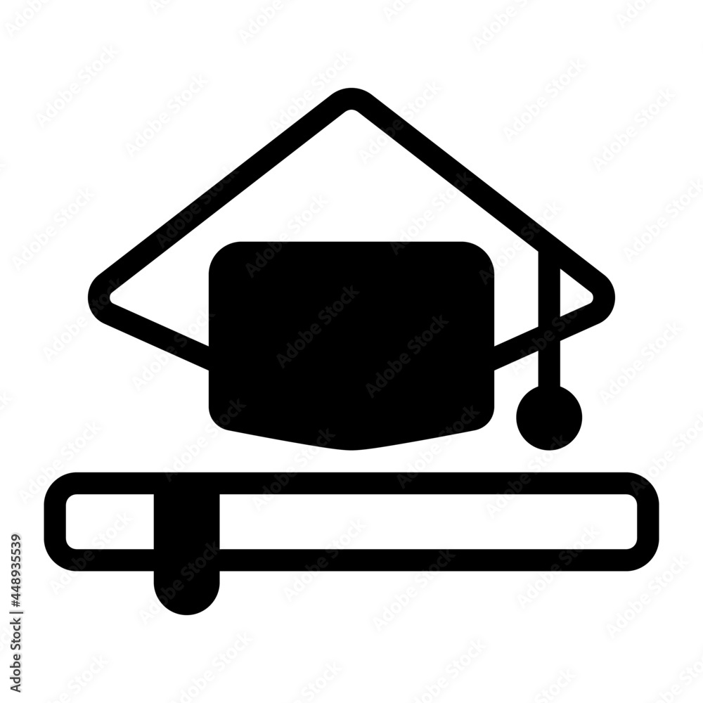 Graduation icon with glyph style. Suitable for website design, logo ...