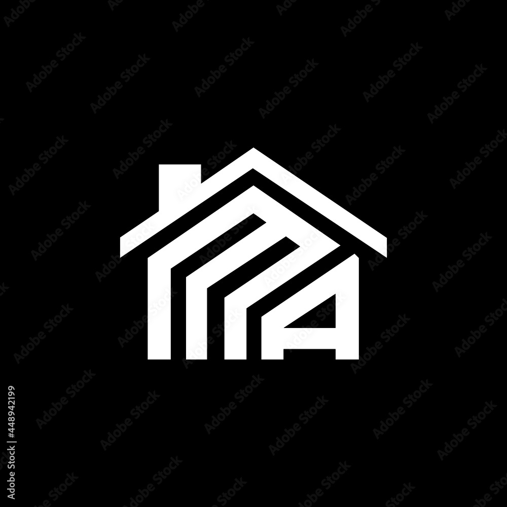 MA letter logo design on black background.MA creative initials letter ...