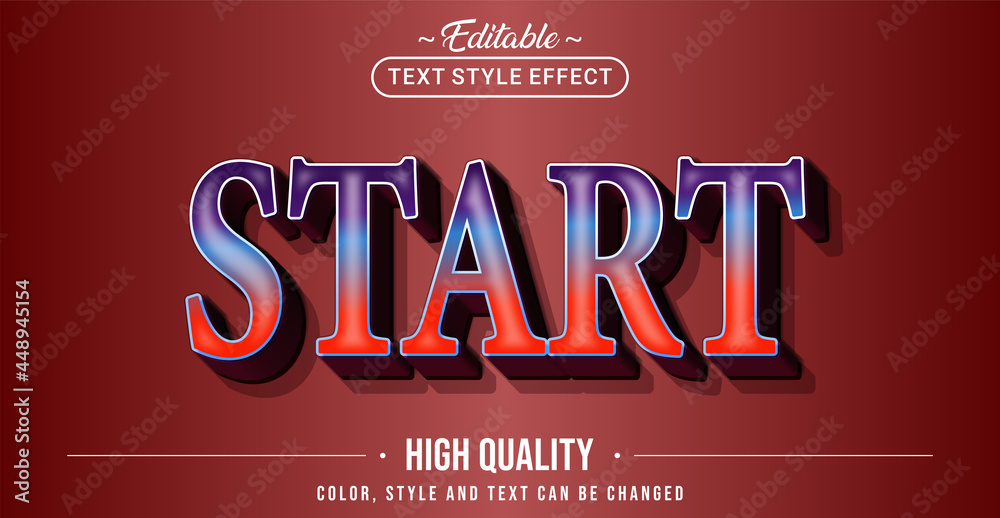 Editable text style effect - Start text style theme. Stock Vector ...