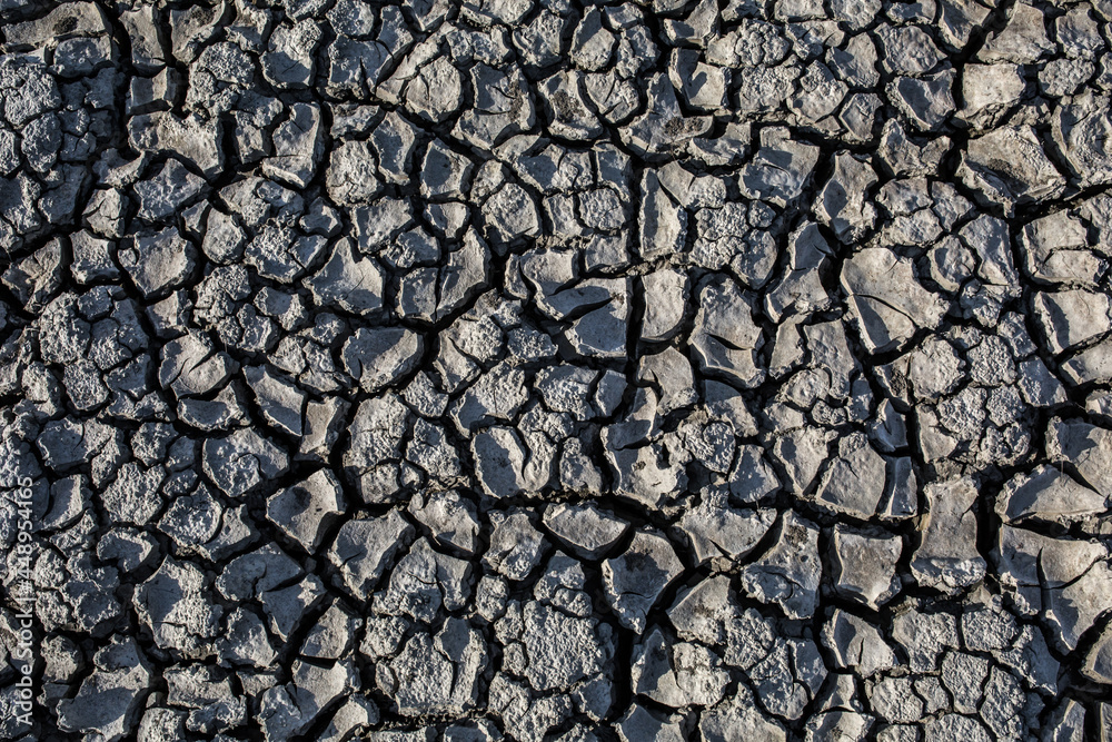 Wrinkled and cracked soil due to drought due to climate hange Stock ...