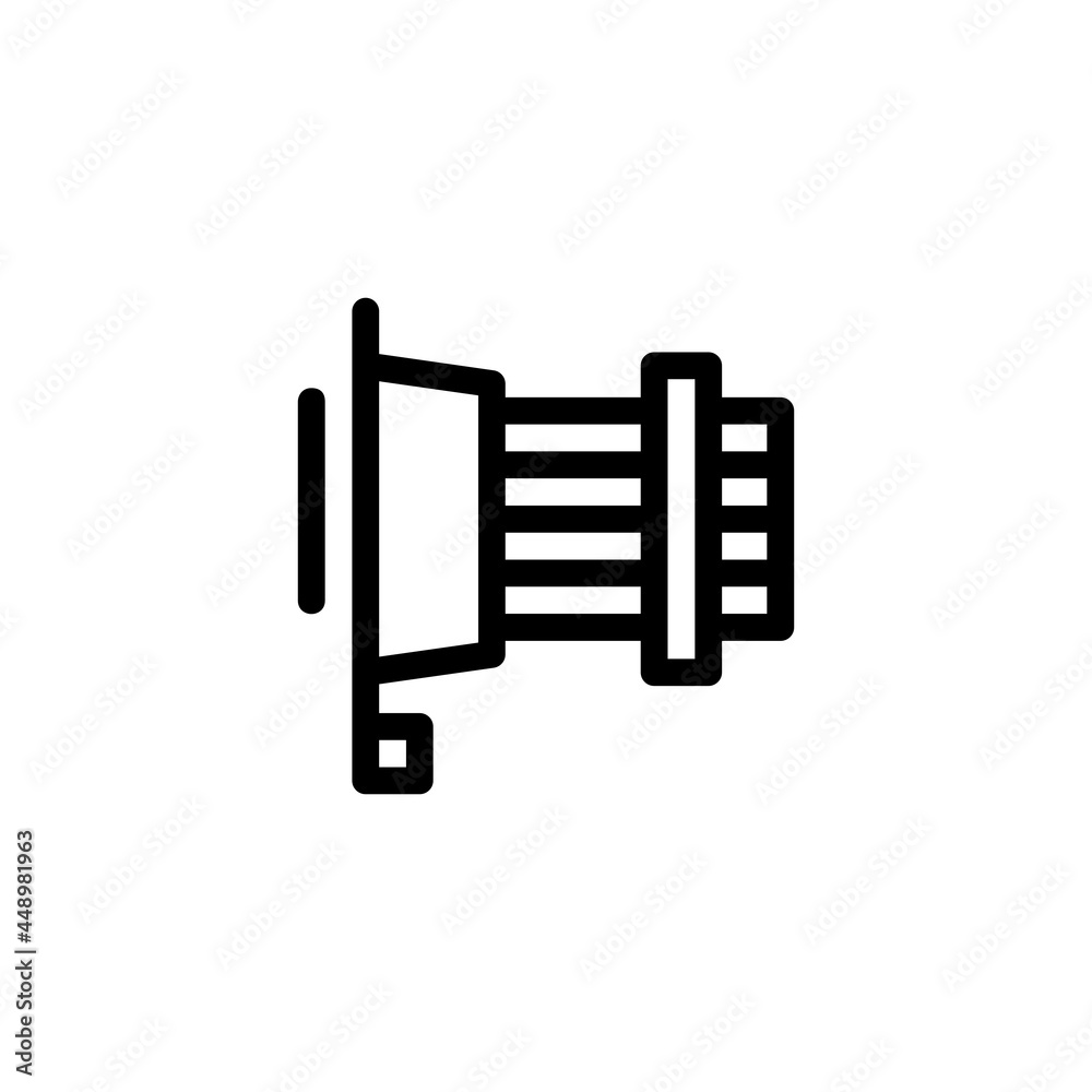 Gatling Gun MiniGun Weapon Monoline Icon Logo Vector for Graphic Design ...