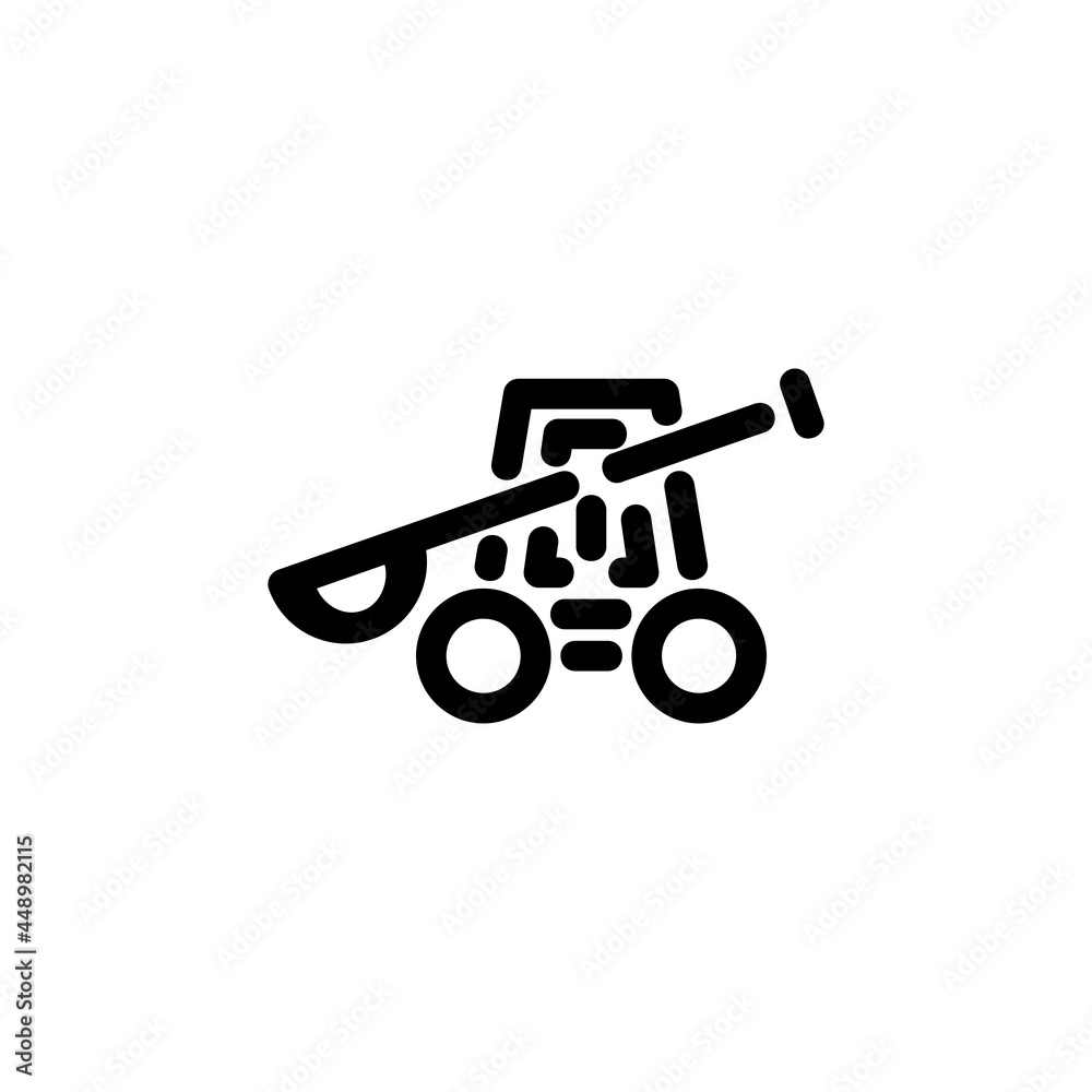 Trebuchet Weapon Monoline Icon Logo Vector for Graphic Design and Web ...