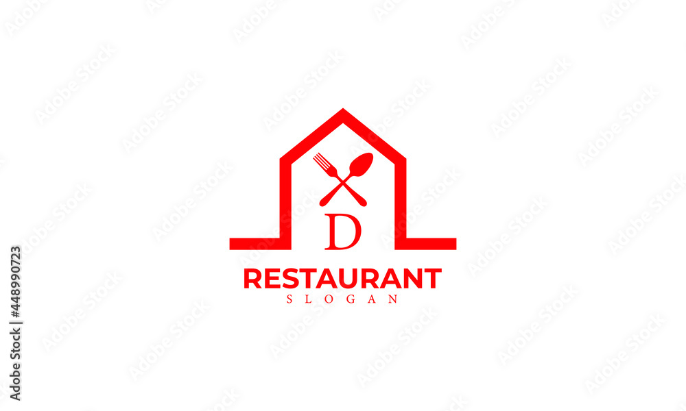 Alphabet D Restaurant Monogram Vector Logo Template, Letter D Food Logo ...
