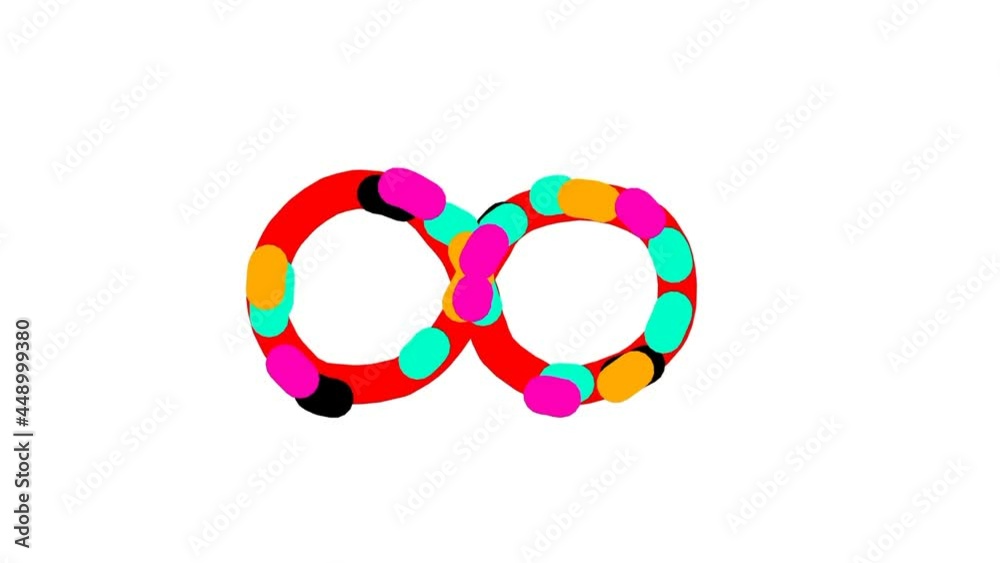 Colorful infinity symbol. Hand drawn frame by frame animation. Stock ...