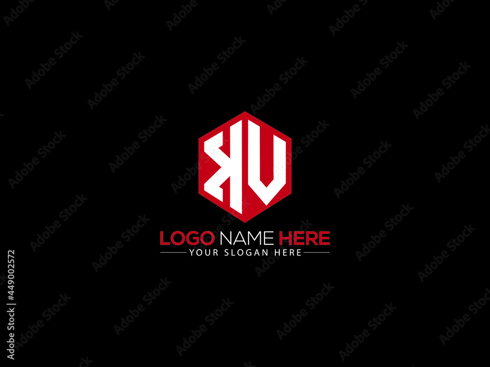 KV Letter Logo, creative kv logo sticker vector for business Stock ...