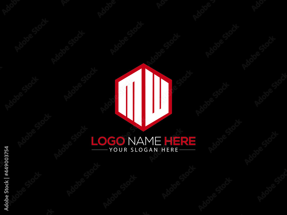 MW Letter Logo, creative mw logo sticker vector for business Stock ...