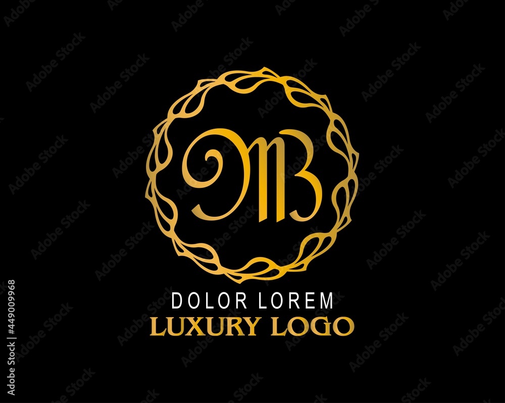 Initial vector sign of M&B/MB logo. gold lettering template design ...