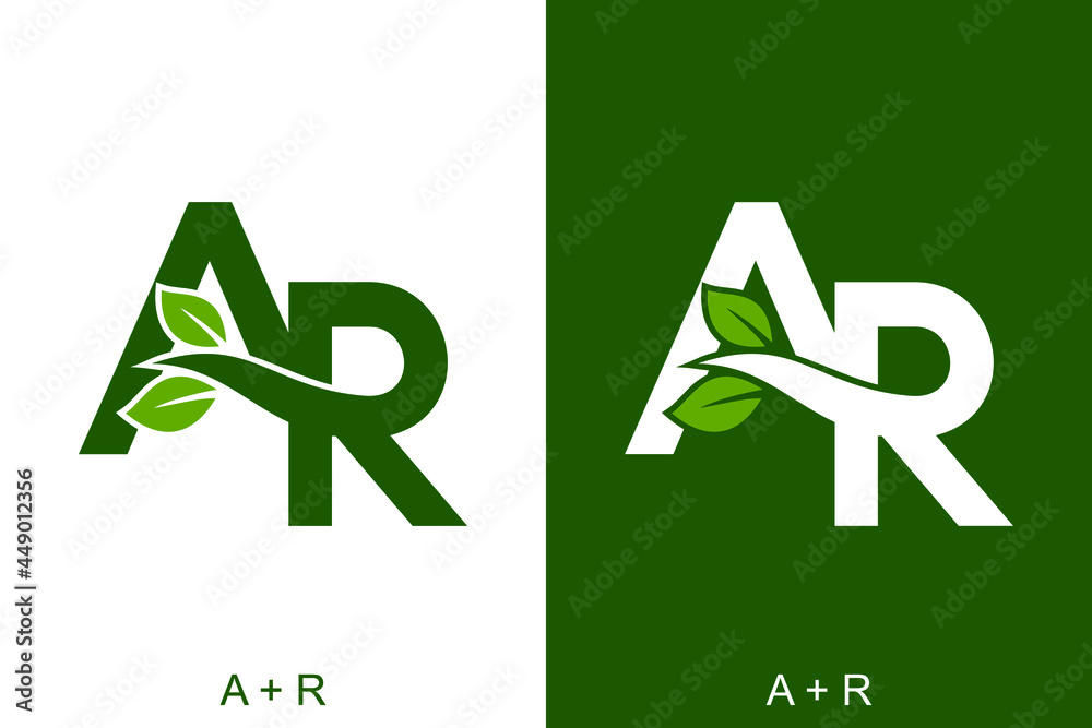 Letter A and R with leaf concept. Very suitable various business ...