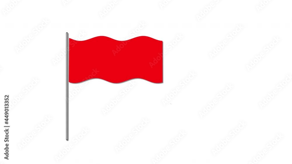 Red waving flag animation. Seamless loop animation, luma matte. Stock ...