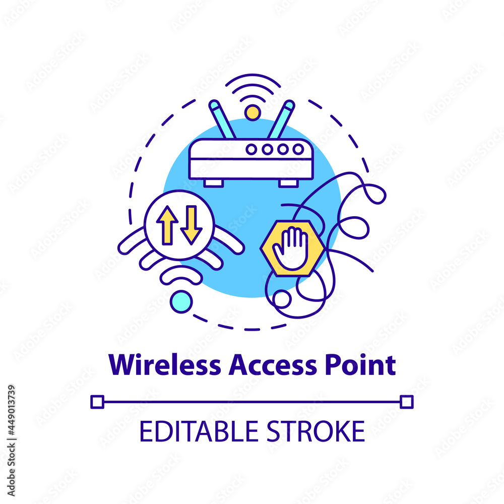 Wireless acess point concept icon. Router connection abstract idea thin ...