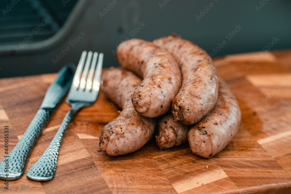 sausages on a plate Stock Photo | Adobe Stock