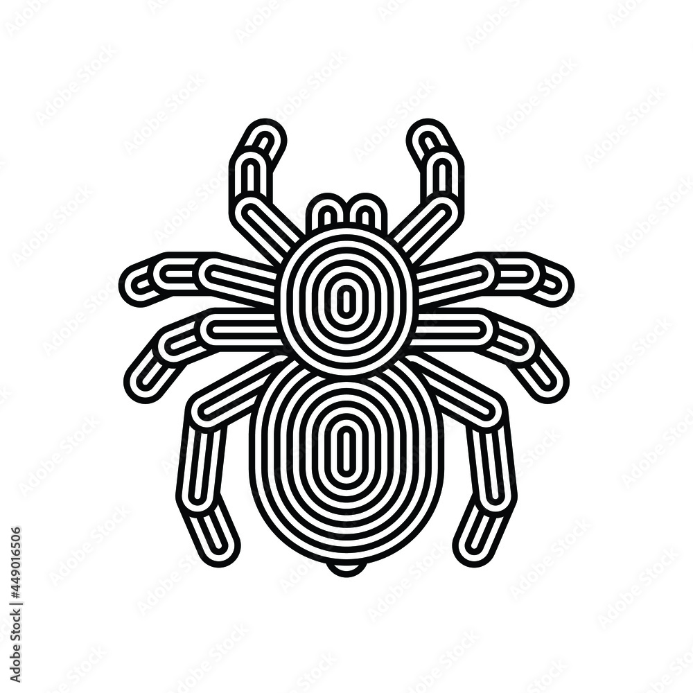 Spider Geometric Drawing Tattoo. Blackwork. Stock Vector | Adobe Stock
