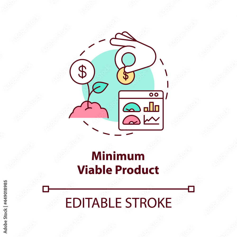 Minimum viable product concept icon. Early business development ...
