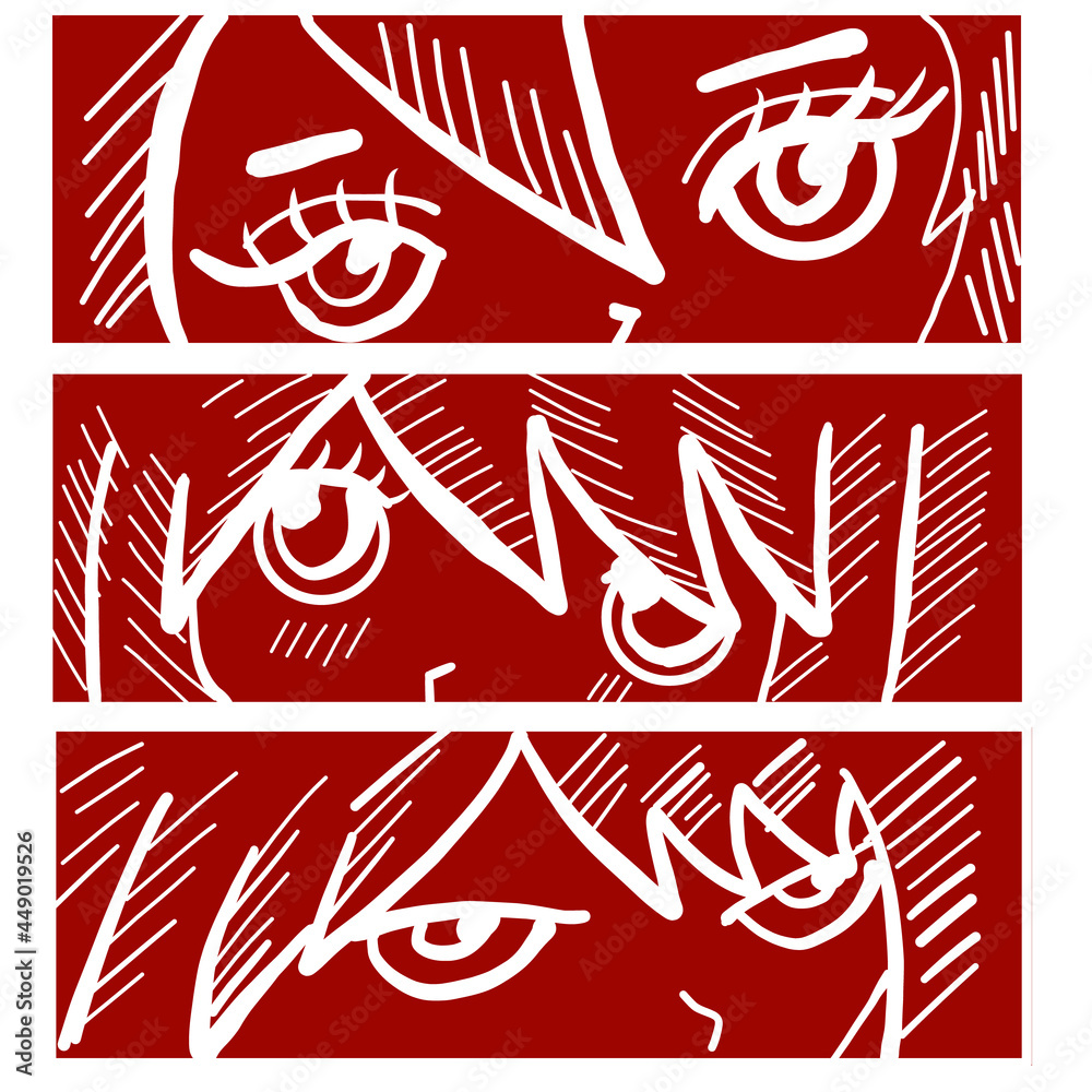 Manga style. Japanese cartoon Comic concept. Anime characters. Vector ...