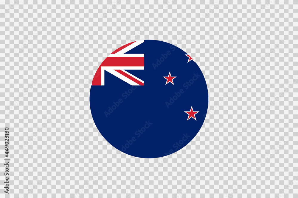 New Zealand flag in circle shape isolated on png or transparent ...