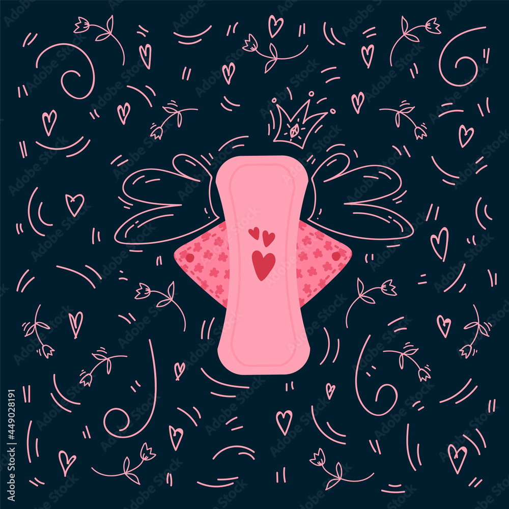 Poster menstruation female period. Background of Feminine hygiene and ...