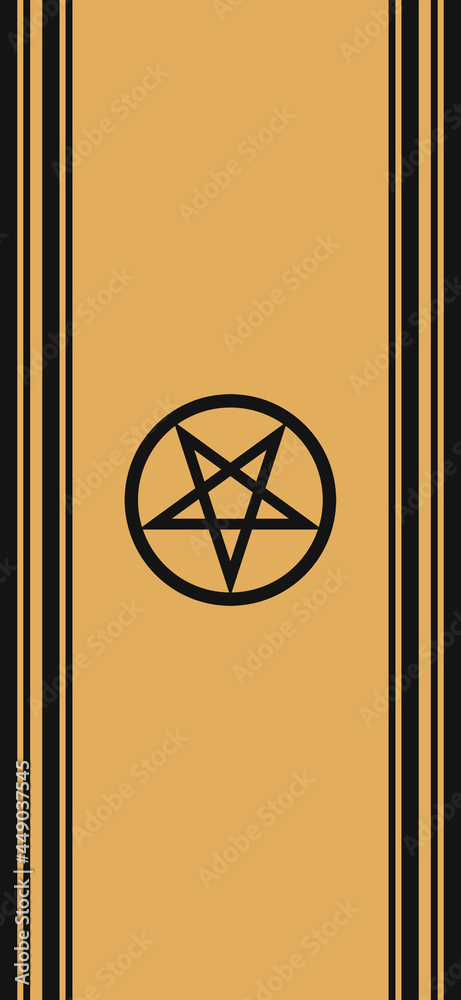 Satanic pentagram and black lines. Yellow background Stock Illustration ...