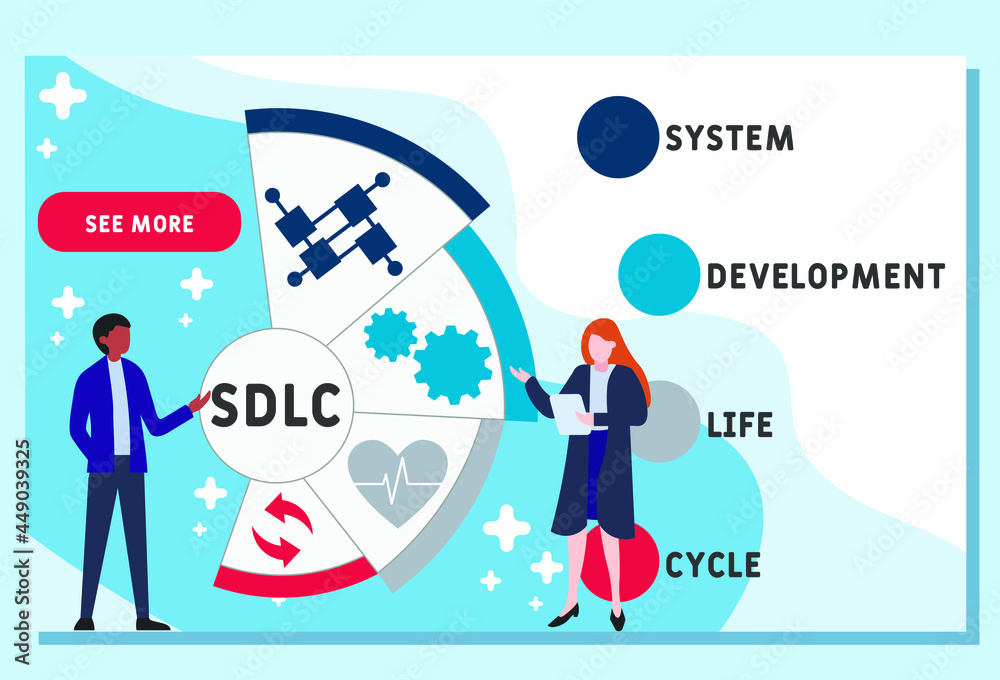 Vector website design template . SDLC - System Development Life Cycle ...