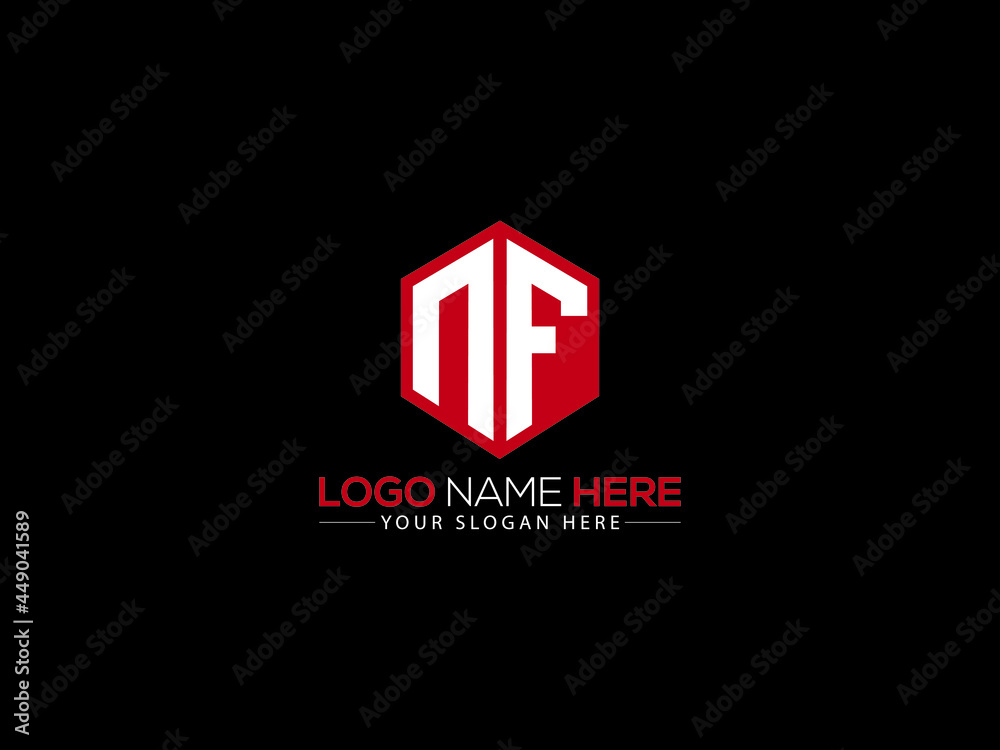 NF Letter Logo, creative nf logo sticker vector for business Stock ...