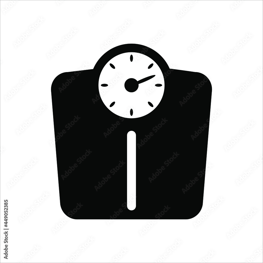 Bathroom weight scale icon. Weighing machine, logo isolated on white ...