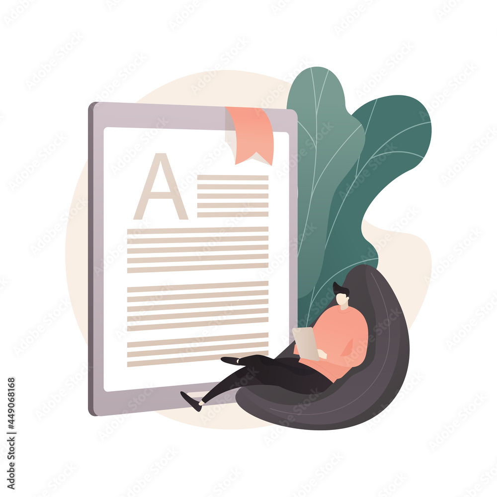 Digital reading abstract concept vector illustration. Stock Vector ...