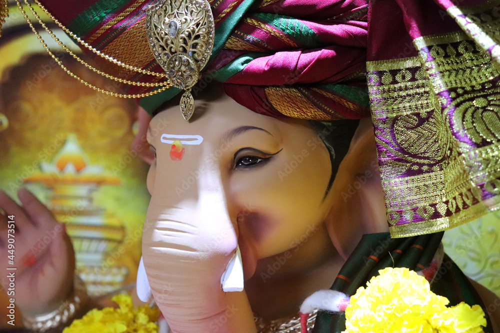 Lord Ganesha side face, Ganesh chaturthi Stock Photo | Adobe Stock